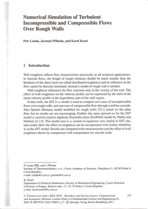 Pdf Numerical Simulation Of Turbulent Incompressible And Compressible