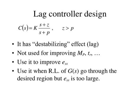 Ppt Lag Controller Design Powerpoint Presentation Free Download Id