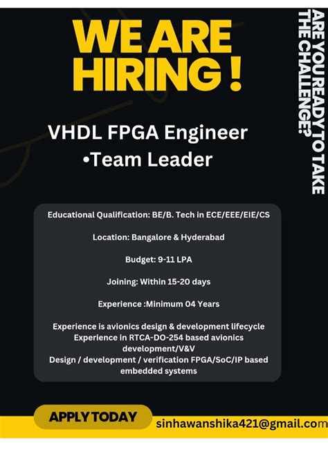Wanshika On Linkedin Role Vhdl Fpga Engineer Team Member Join Our