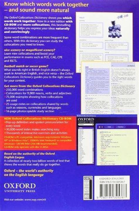 Oxford Collocations Dictionary Book Cd Rom 9780194325387 Oxford