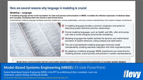 Model Based Systems Engineering Mbse Ppt Slide Deck
