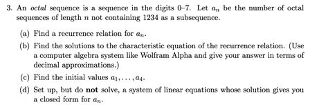 3 An Octal Sequence Is A Sequence In The Digits 0−7 3 An Octal Sequence Is A Sequence In The Digits 0−7