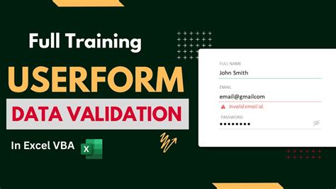 Userform With Data Validation In Excel Advanced Excel In Hindi Youtube