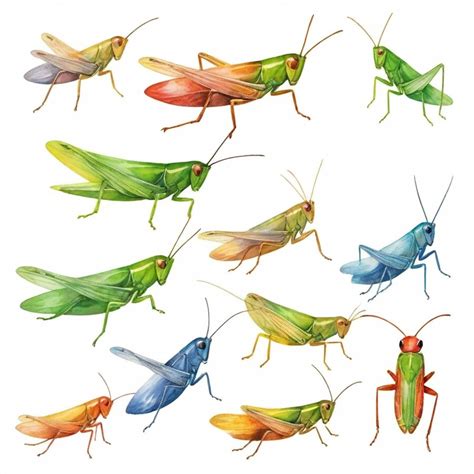 Premium Vector A Drawing Of A Grasshopper And A Grasshopper