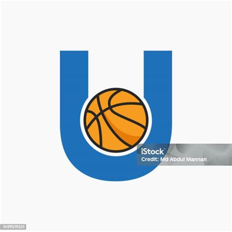 편지 U 개념에 농구 로고입니다 바스켓 클럽 심볼 벡터 템플릿 Championship에 대한 스톡 벡터 아트 및 기타 이미지