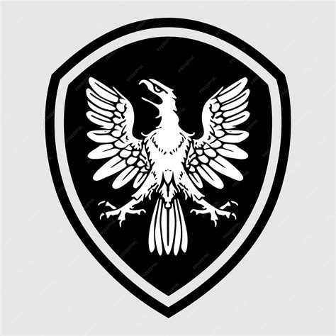 Premium Vector Heraldry Shield Eagle Logo Bird Falcon Or Hawk Badge