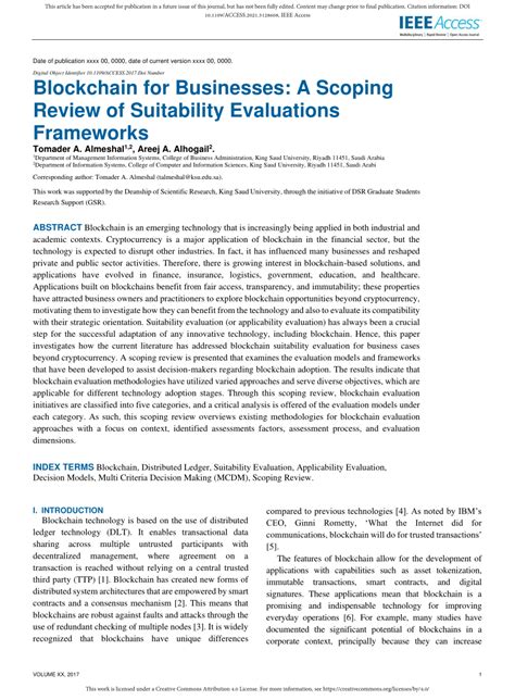 Pdf Blockchain For Businesses A Scoping Review Of Suitability Evaluations Frameworks