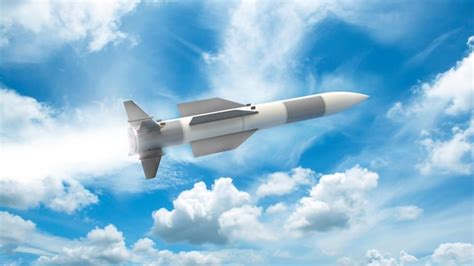 Premium Photo 3d Render The Missile Projectile Flies To The Bombing