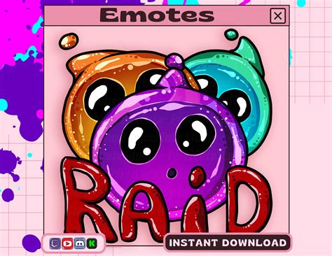 Cute Slime Emotes For Twitch Kick Youtube And Discord Etsy