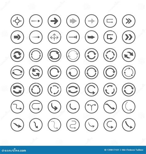 arrow icons set direction curve repeat loading refresh incons set
