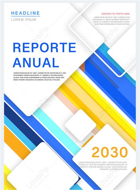 기하학적 디자인 모양의 파란색과 노란색 추상 사업 보고서 표지 이미지 사진 468967601 무료 다운로드