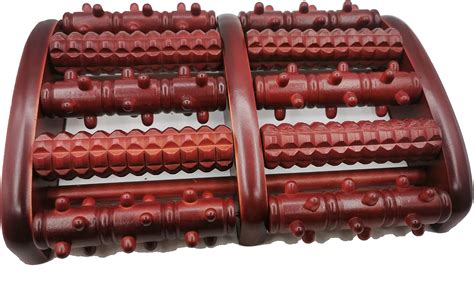 Tdyya Wooden Dual Foot Massager Roller Relief For Plantar