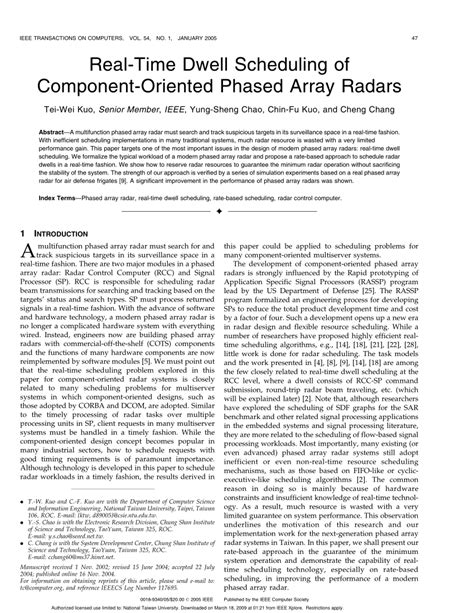 Pdf Real Time Dwell Scheduling Of Component Oriented Phased Array Radars