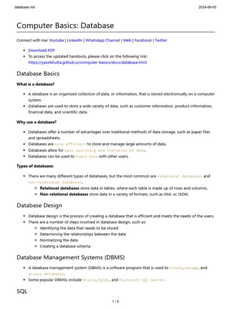 What Is Database Pdf Databases Relational Database