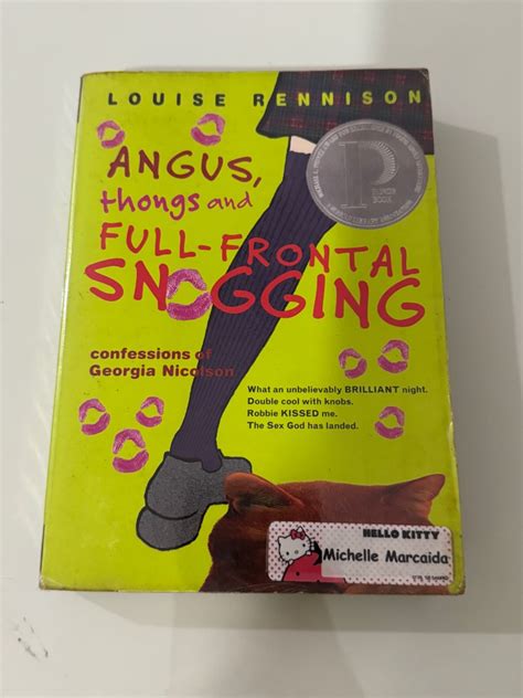 Angus Thongs And Full Frontal Snogging By Louise Rennison Hobbies