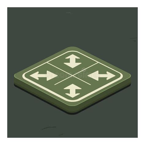 Four Direction Arrows Symbol In Green Shades Vector Icon Illustration Stock Illustration