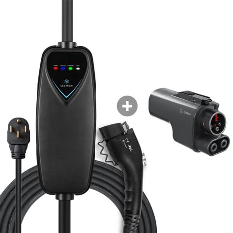 Lectron Portable Level 2 J1772 Ev Charger Tesla Supercharger Nacs To Ccs Adapter Bundle