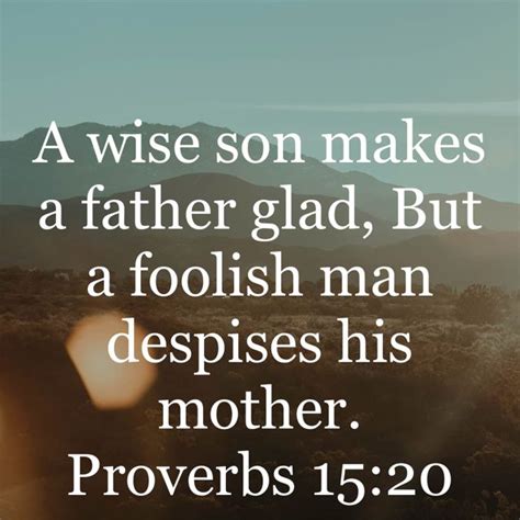 Proverbs 1520 A Wise Son Makes A Father Glad But A Foolish Man