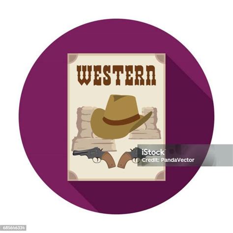 흰색 배경에 고립 된 평면 스타일에서 서양 영화 아이콘입니다 영화 와 영화 상징 스톡 벡터 일러스트입니다 갈색에 대한 스톡 벡터 아트 및 기타 이미지 Istock