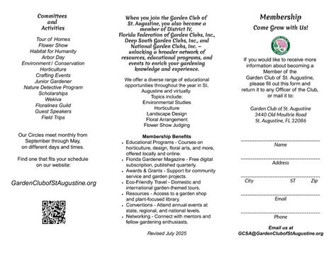 Contact Gcsa Garden Club Of St Augustine