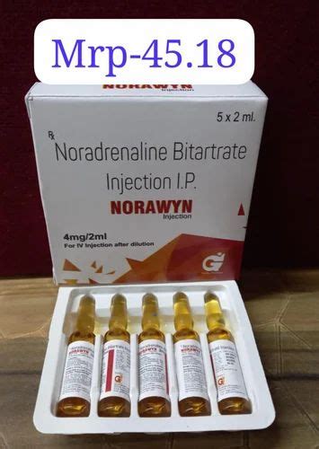 Noradrenaline Norepinephrine 5x2ml At ₹ 4518piece Dhakoli