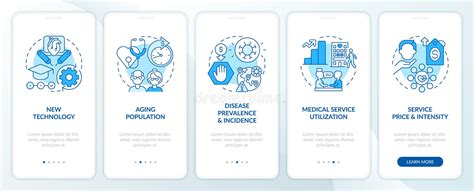 Costly Health Service Reasons Blue Onboarding Mobile App Screen Stock Vector Illustration Of