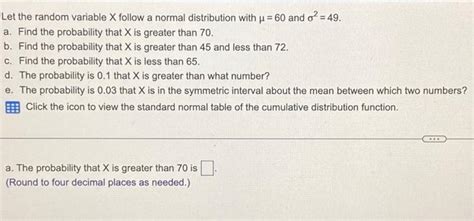 Solved Let The Random Variable X Follow A Normal Solved Let The Random Variable X Follow A Normal