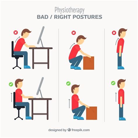 Premium Vector Set Of Postural Corrections