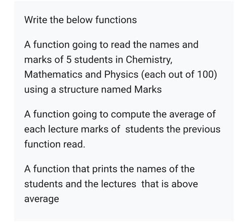 Solved Write The Below Functions A Function Going To Read