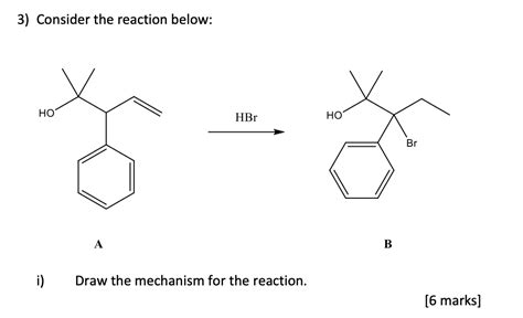 Solved 3 Consider The Reaction Below A B I Draw The Chegg Com