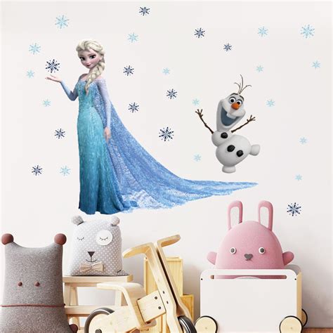 冰雪奇缘艾莎公主3d立体自贴墙贴网红少女心墙壁玻璃防水装饰贴纸 虎窝淘