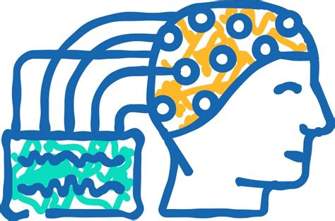 Eeg Monitoring Neuroscience Neurology Line Icon Vector Image