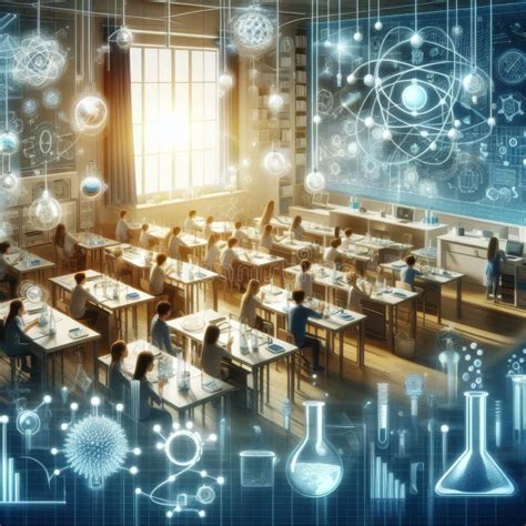 Modern Classroom With Science Illustrations Stock Image Image Of Futuristic Hightech 321421355