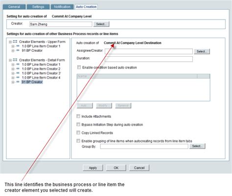 Set Up Auto Creation For A Workflow Business Process
