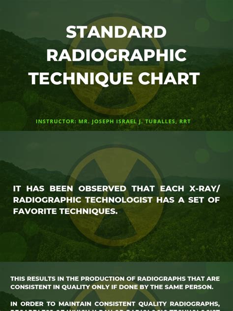 Standard Radiographic Technique Chart Pdf Radiography X Ray