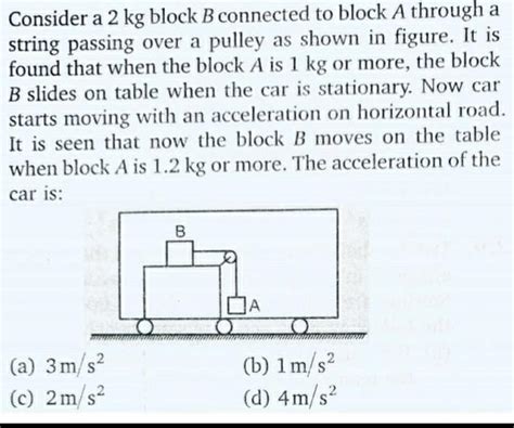 [answered] consider a 2 kg block b connected to block a through a kunduz
