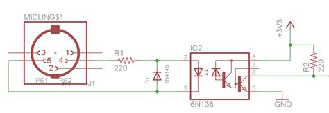 Microcontroller Minimize Current Consulption For Midi Input Circuit