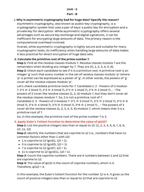 Cns Unit 3 Pdf Public Key Cryptography Key Cryptography