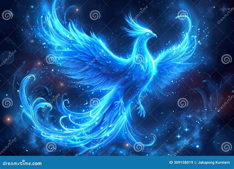 The Outline Of A Phoenix Showcase Interface Cosmic Background Stock Image Image Of Dream