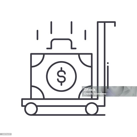 현금 및 자금 아이콘 선형 격리 일러스트레이션 얇은 선 벡터 웹 디자인 사인 흰색 배경에 편집 가능한 스트로크가 있는 개요 개념