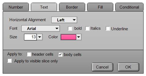 Ana Table Cell Level Formatting Analytica Docs