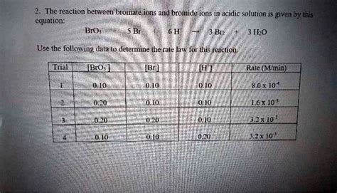 Video Solution The Reaction Between Bromate Ions And Bromide Ions In