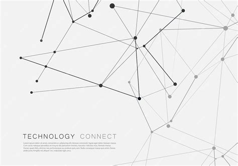 Premium Vector Connected Abstract Pattern With Dots On Overlapping Lines Technology Background