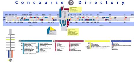 Atlanta Airport Food Map Concourse D Terminal Map Near Your Gate