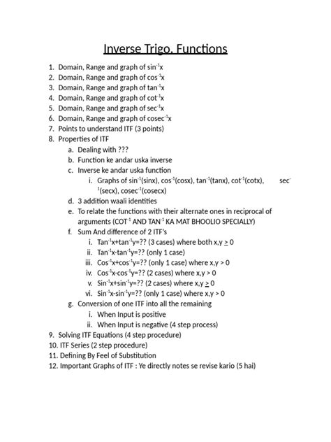 Inverse Trigo Pdf