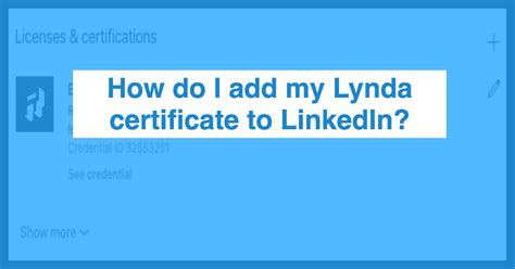 How to Add Your Lynda Certificate to LinkedIn - Anyleads