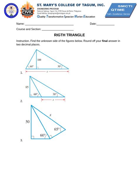 Trigonometry Of Rigth Triangle Pdf