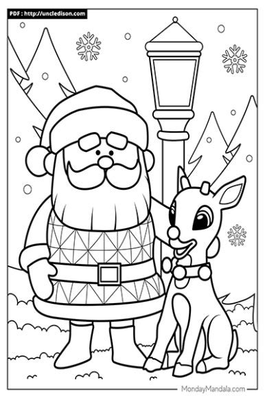 루돌프 크리스마스 색칠공부도안 무료프린트 24장 네이버 블로그
