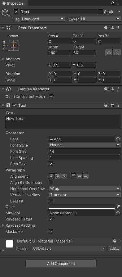 unity ui text geekstand