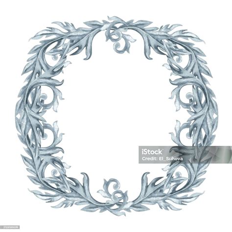 수채화 흑백 회색 타원형 프레임 추상 식물 패턴과 테두리 프레임 배경 섬유 직물 카드 스티커 스크랩북 초대장 인사말에 대한 잎이